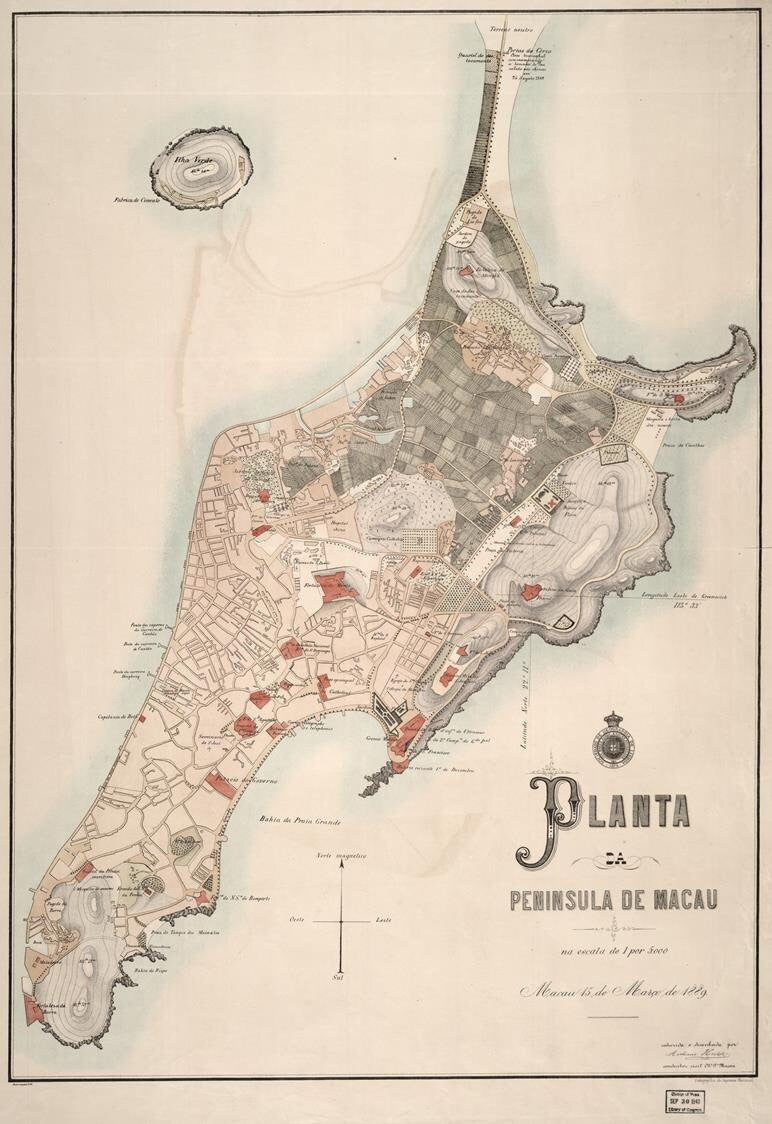 Antique map of Macao, 1889 – PrintsXXL