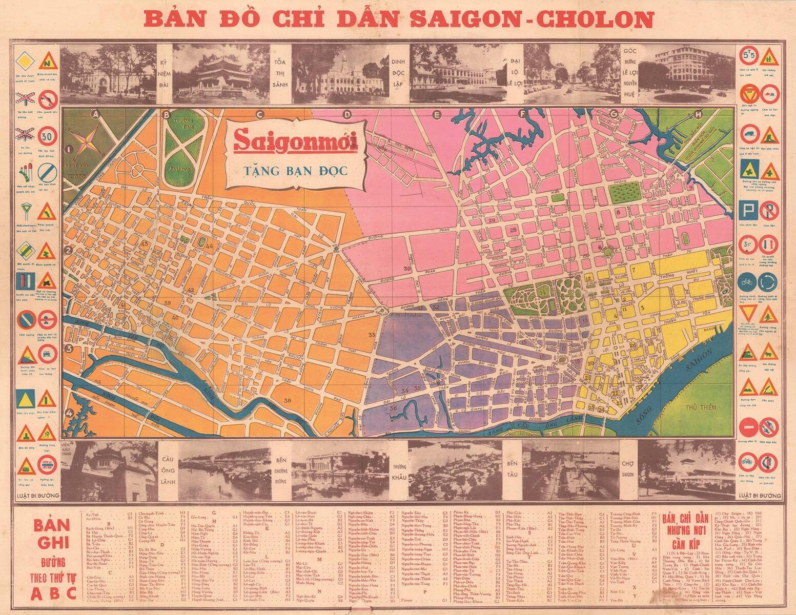 Old city plan of Saigon, Vietnam, 1960 – PrintsXXL