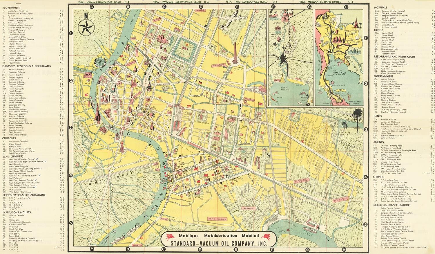 Old city plan of Bangkok, 1958 – PrintsXXL