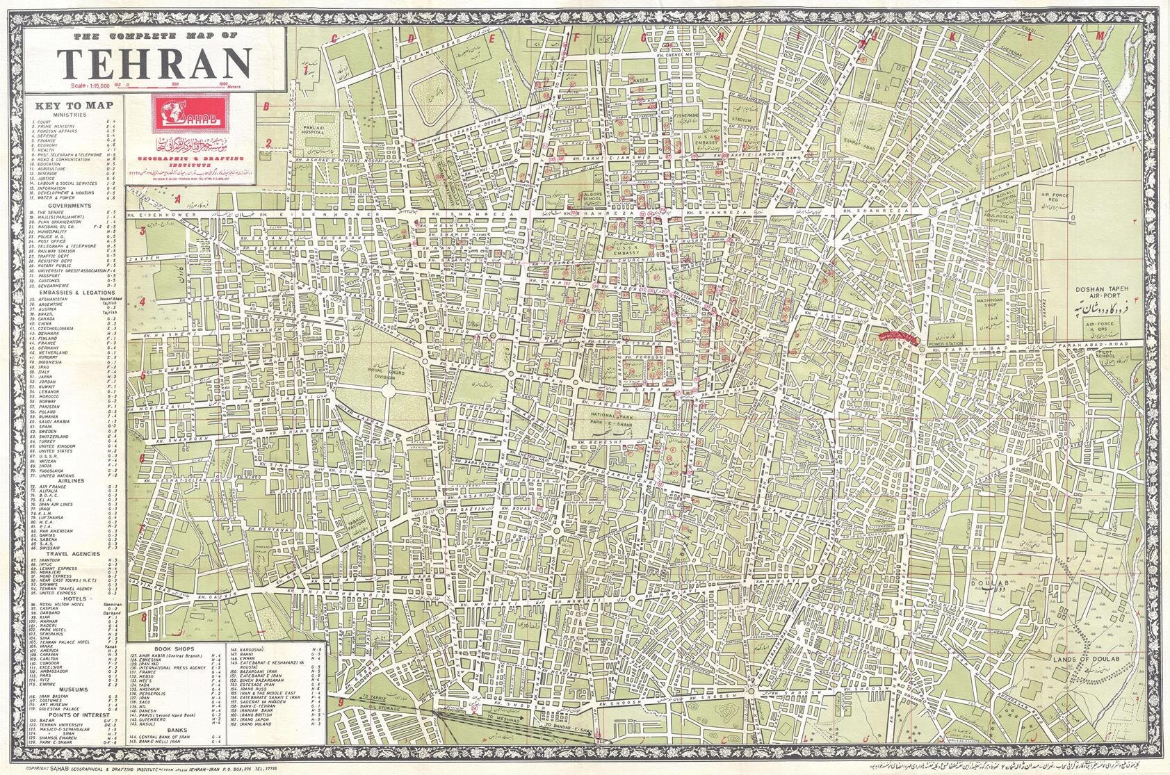 Old city plan of Tehran, Iran, 1963 – PrintsXXL