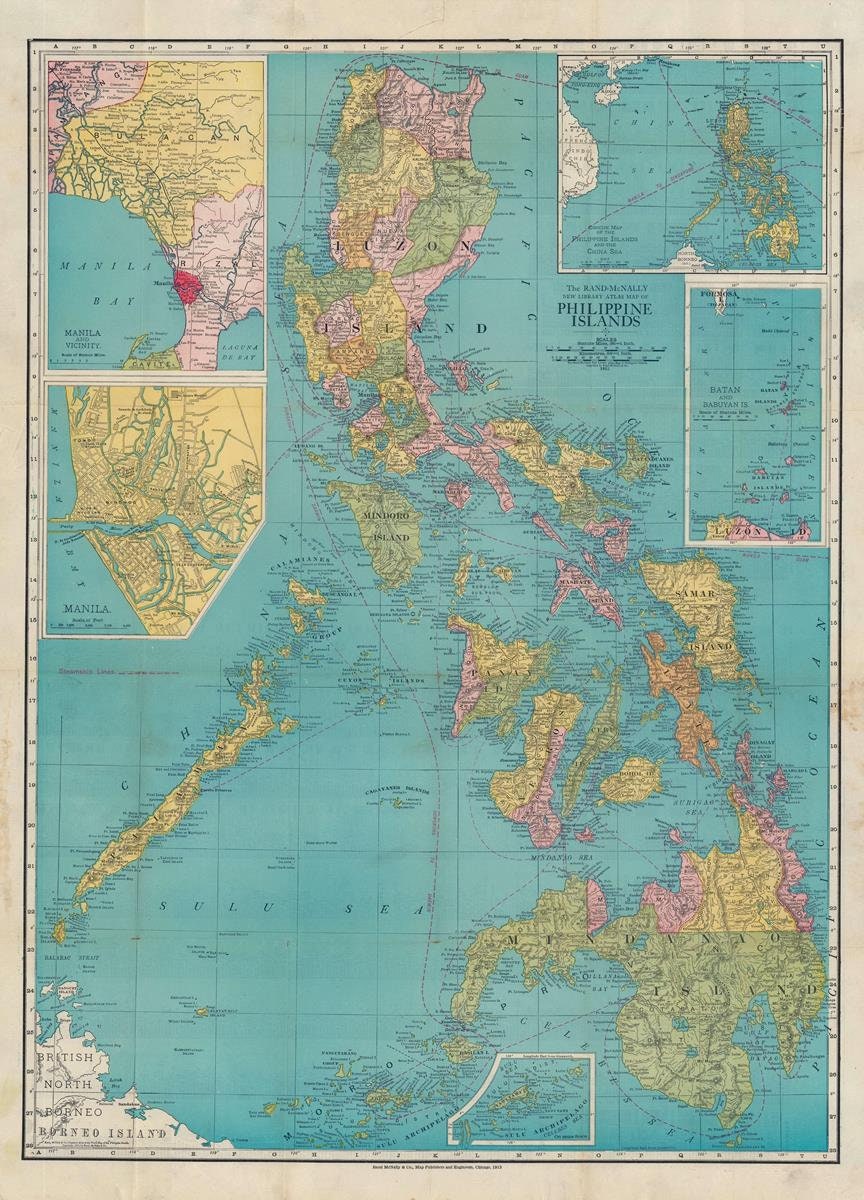 Antique map of Philippines, 1913 – PrintsXXL